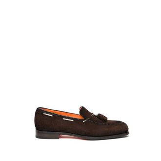 Santoni Mocassino in camoscio con nappine - - Shoes - Herren - Braun - 43 EU