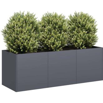 vidaXL Vidaxl - Jardini&egrave;re anthracite 120x40x40 cm - Acier lamin&eacute; &agrave; froid - Fond ouvert pour drainage efficace - Id&eacute;al pour plantes et l&eacute;gumes
