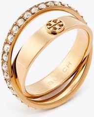 Tory Burch Damen Icon Doppelring mit Pav&eacute;