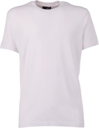 Fay Homme, Tops, Blanc, Taille: XL T-Shirt Piquet Tinto Frosted