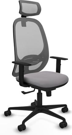 Piqueras y Crespo Studiostuhl, zylindrisch, mit 1D-Armlehnen, h&ouml;henverstellbarer Lendenwirbelst&uuml;tze und Kopfteil, h&ouml;henverstellbar und neigbar, ausgestattet mit 3 Posit