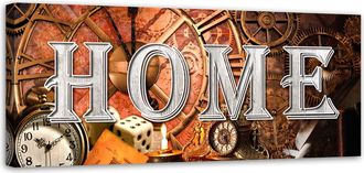 Feeby Leinwandbild Home 70x25 cm Bild Kunstdruck Wohnzimmer Wohnung Braun