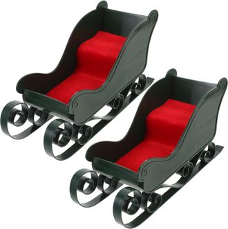 Valiclud UTHCLO 2 Stück Teiliges Weihnachts-schlittenset Kunststoff Detailreiche Candy-Schale und Tischdekor Langlebige Santa-Schlitten-Modelle als Festliche W