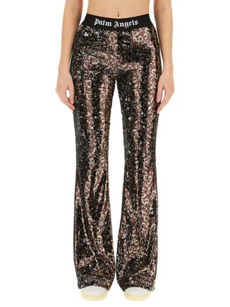 Palm Angels Flare Fit Polyester Trousers - Multicolor