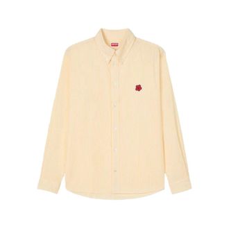 Kenzo Boke Flower Bestickte Casual Hemd - - Shirts - Herren - Gelb - 2XL