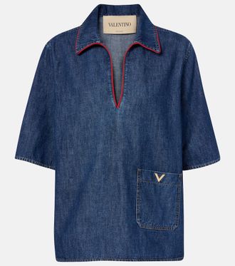 Valentino Top VGold aus Denim