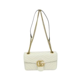 Gucci Pre-owned GG Marmont Quilted Chevron Leather Shoulder Bag - - Pre-owned - Damen - Wei&szlig; - ONE SIZE