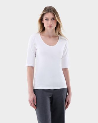 van Laack T-Shirt mit weitem Ausschnitt aus Jersey