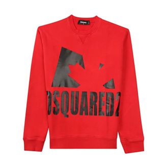 Dsquared2 Roter Ahornblatt-Sweatshirt - - Sweatshirts & Hoodies - Herren - Rot - S