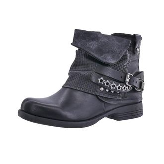 Elara Damen Biker Boots Nieten Stiefeletten Chunkyrayan 344 Black-42