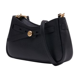 Tory Burch Womens Romy Zip Top Crossbody - Tory Burch Leather Black Calfskin Bags Crossbodies