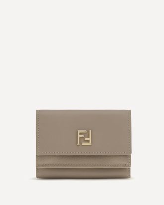 Fendi FF mini trifold leather Wallet Female UNI