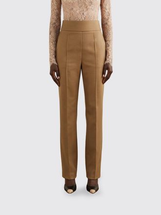 Valentino Garavani Slim Fit Hose mit hoher Taille aus Seide und Wolle