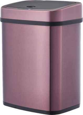 Amazon Basics Automatischer Mülleimer aus Edelstahl, rechteckig, 12 l, Burgundy