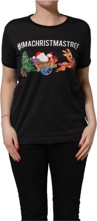 Dolce & Gabbana Femme, Tops, Noir, Taille: 38 FR T-Chemises