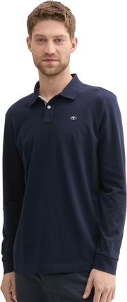 Tom Tailor Herren 1043278 Longsleeve Basic Piqué Poloshirt, 10668-sky Captain Blue, 3XL
