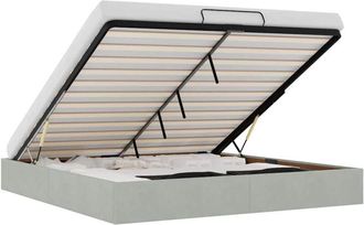 vidaXL Ottoman-Bett ohne Matratze Hellgrau 160x200 cm Samt vidaXL