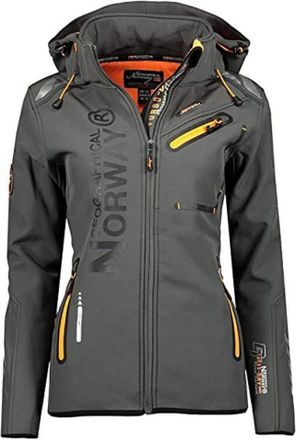 Geographical Norway Softshelljacke Damen Outdoor Wind Jacke Herbst Winter &Uuml;bergangsjacke Navy (1-St) Mit Kauze