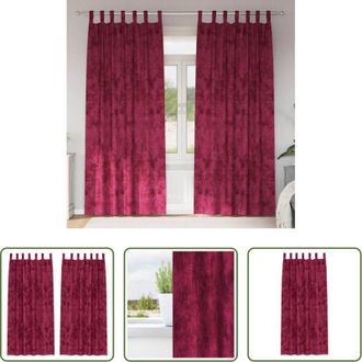 vidaXL Rideau moderne - Rideaux en velours 2 pcs Rouge bordeaux 245 x 140 cm Velours