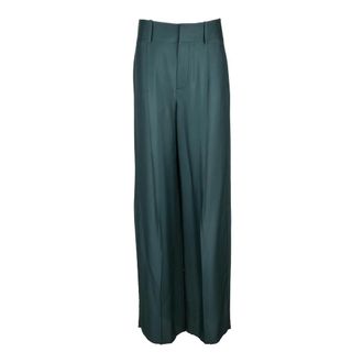 Bottega Veneta Klassische High-Waist Weitbeinhose - - Trousers - Damen - Gr&uuml;n - 2XS