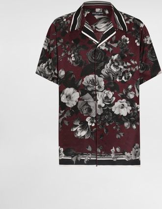 Dolce & Gabbana Peony Ramage-print Hawaii Twill Shirt - Mann Hemden Multicolor 37
