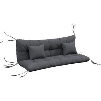 OUTSUNNY Ensemble de 4 coussins dext&eacute;rieur pour balancelle gris