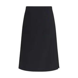Fendi Womens Black Wool Oves Aries Midi Skirt