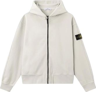 Stone Island Homme, Sweatshirts et sweats &agrave; capuche, Gris, Taille: 2XL Sweat &agrave; capuche zipp&eacute; en molleton de coton Malfil&eacute;