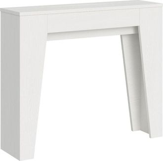 Itamoby Console extensible 90x25/181 cm Étroite Frêne Blanc
