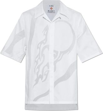 Casablanca Homme, Chemises, Blanc, Taille: S Chemise Avec Inserts Transparents
