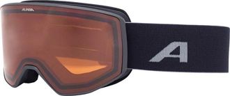 Alpina Venet - Hochwerte Skibrille f&uuml;r Damen und Herren, optimale Passform, ideal f&uuml;r Brillentr&auml;ger, Anti-Fog, effektive Luftzirkulation, black matt