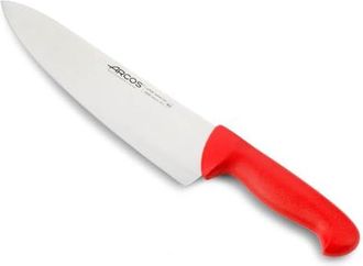 Arcos Cheferie Messer - Nitrum Edelstahlklinge 25 cm mit Polypropylen Griff, Ideal für Lebensmittelsicherheit - Rot, Serie 2900