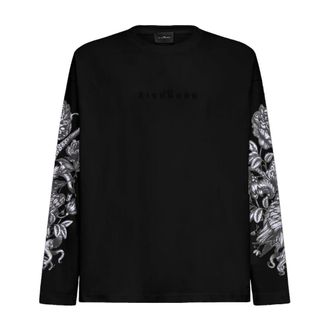 John Richmond T-shirt &agrave; manches longues avec logo frontal - Homme - Tops - Noir - Taille: L