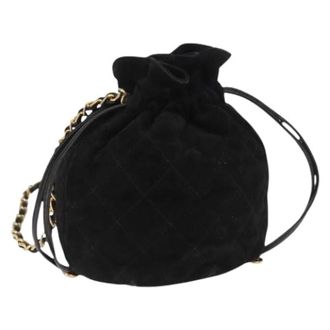 Chanel Pre-owned Vintage Wildleder Schultertasche - - Pre-owned - Damen - Schwarzk - ONE SIZE