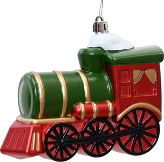 Kaemingk Christbaumschmuck Kunststoff 10cm - Lokomotive Figur zum Aufhängen - bruchfest - Weihnachtsbaum Anhänger für Weihnachten - Christbaumanhänger & Weihna