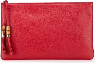 Gucci Clutches - Calfskin Bamboo Tassel Clutch - Gr. unisize - in Rot - für Damen