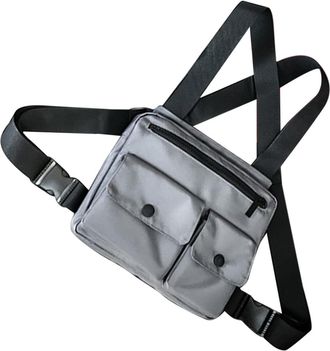 Frcolor Hip Hop Brusttasche Herren Verstellbar Leichte Outdoor Handytasche mit Rei&szlig;verschluss Modische Westentasche f&uuml;r Freizeit und Reisen