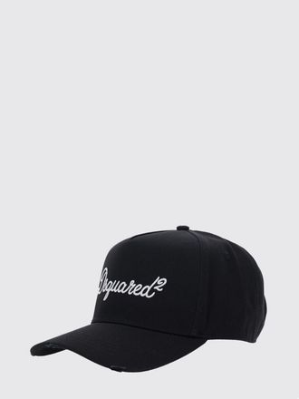 Dsquared2 Casquette de baseball en coton noir avec visi&egrave;re rigide