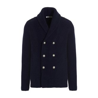 Brunello Cucinelli Homme, Pulls, Bleu, Taille: L Pull en laine avec d&eacute;tails c&ocirc;tel&eacute;s