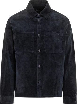 A.P.C. A.p.c., Homme, Vestes, Bleu, Taille: M Leon Overshirt