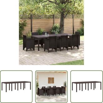 vidaXL Poly-Rattan - Gartentisch Braun 250 x 100 x 73 cm Poly-Rattan