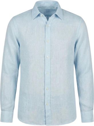 120% Lino Homme, Chemises, Bleu, Taille: 3XL Chemise &agrave; Manches Longues Coupe Contemporaine