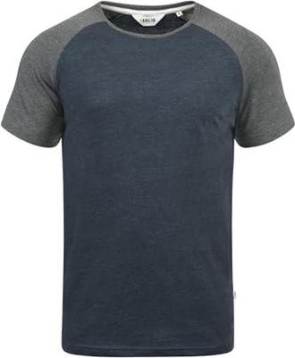 Solid SDBastian Homme T-Shirt &agrave; Manches Courtes et col Rond M&eacute;lange de Coton Regular Fit, Taille:S, Couleur:Blue Grey Melange (G8991)