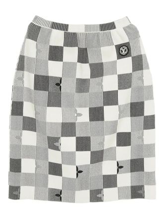 Louis Vuitton 2020s Strickrock mit Pop-Monogramm - Weiß