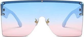 Generic Lunettes de soleil carrées sans cadre tendance pour hommes et femmes pour tir de rue, vacances, lunettes de soleil (couleur : B, taille : moyen) 2026