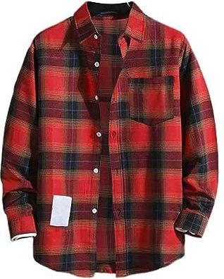 Generic Chemise à manches longues pour homme - Blanc - Infroissable - Chemise de loisirs pour homme - Coupe droite - Chemise daffaires - Infroissable - Taille