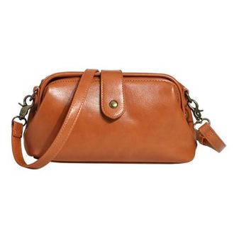 Generic Sac à bandoulière vintage en polyuréthane de couleur unie pour femme, sac à main messager de grande capacité résistant à lusure pour un usage quotidie