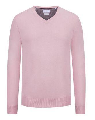 Tom Rusborg Pullover mit V-Ausschnitt aus einem Baumwolle-Seide-Mix in