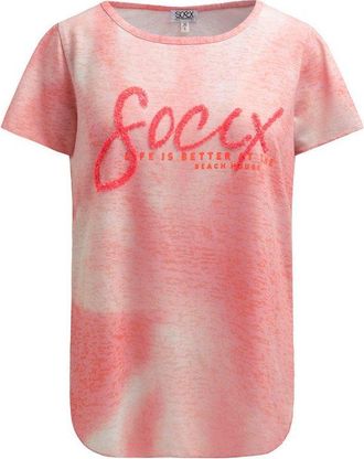 soccx Rundhalsshirt mit Ausbrenner-Effekten