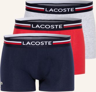 Lacoste 3er-Pack Boxershorts rot
